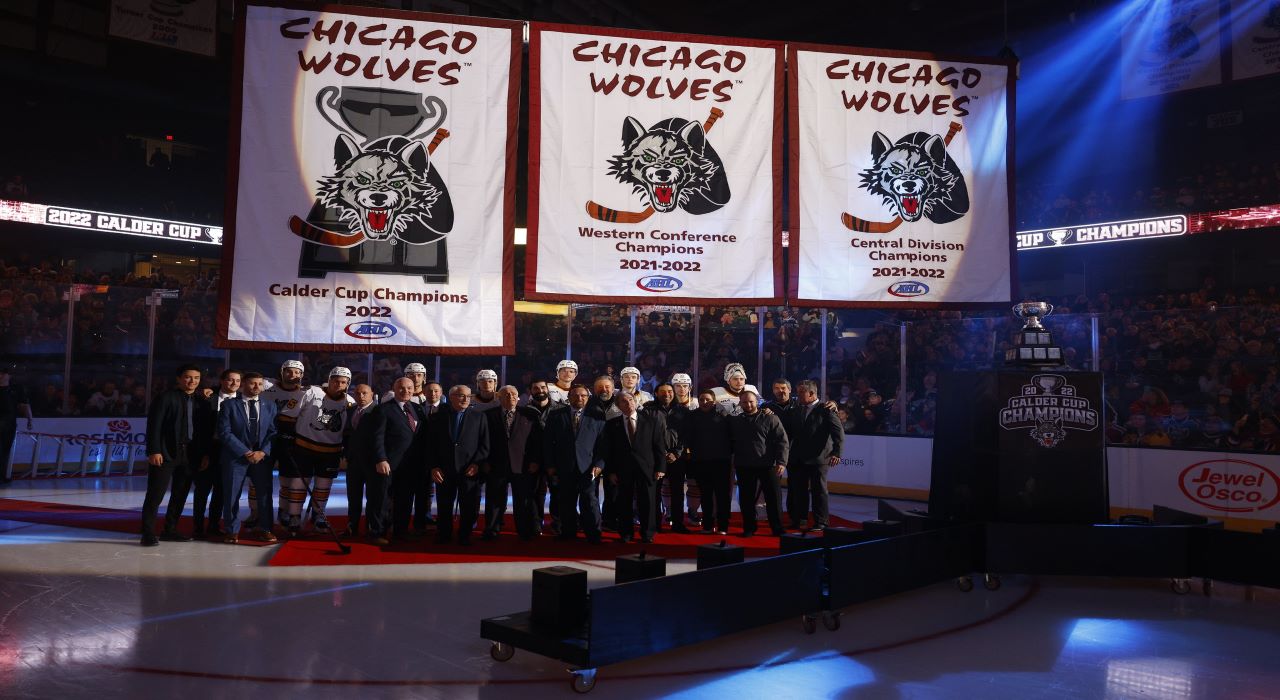 Calder Cup Champions Banner Raising Ceremony Chicago Wolves calder-cup-champions-banner-raising-ceremony-chicago-wolves