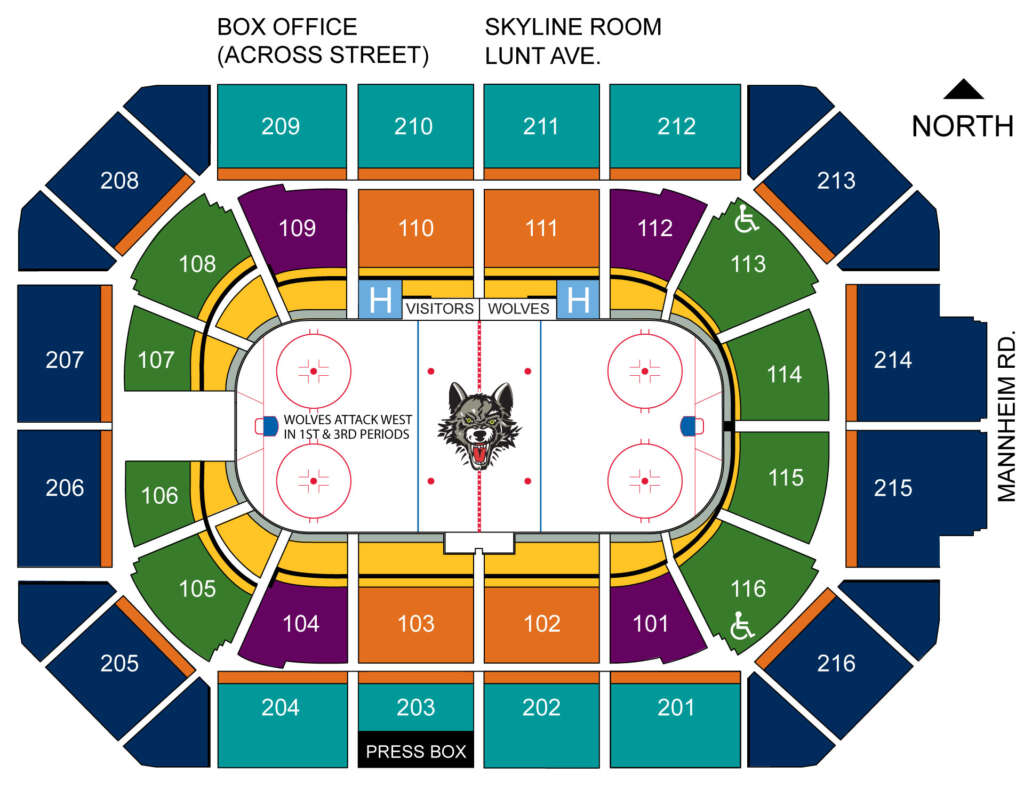 Seating Chart & Pricing | Chicago Allstate Arena - Chicago Wolves